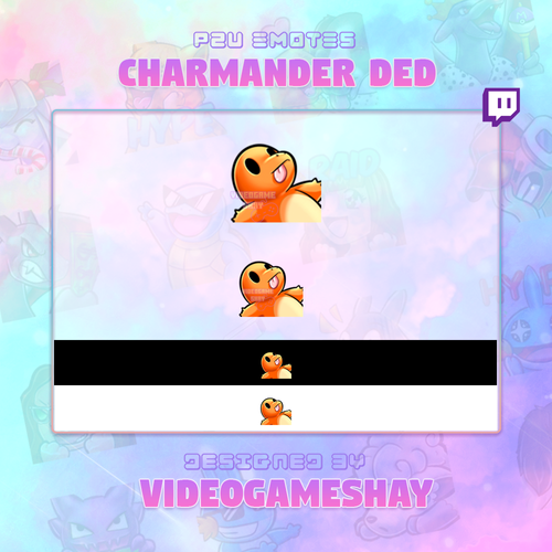 Charmander Ded Pokemon Emote for Twitch and Discord | VideoGame Shay