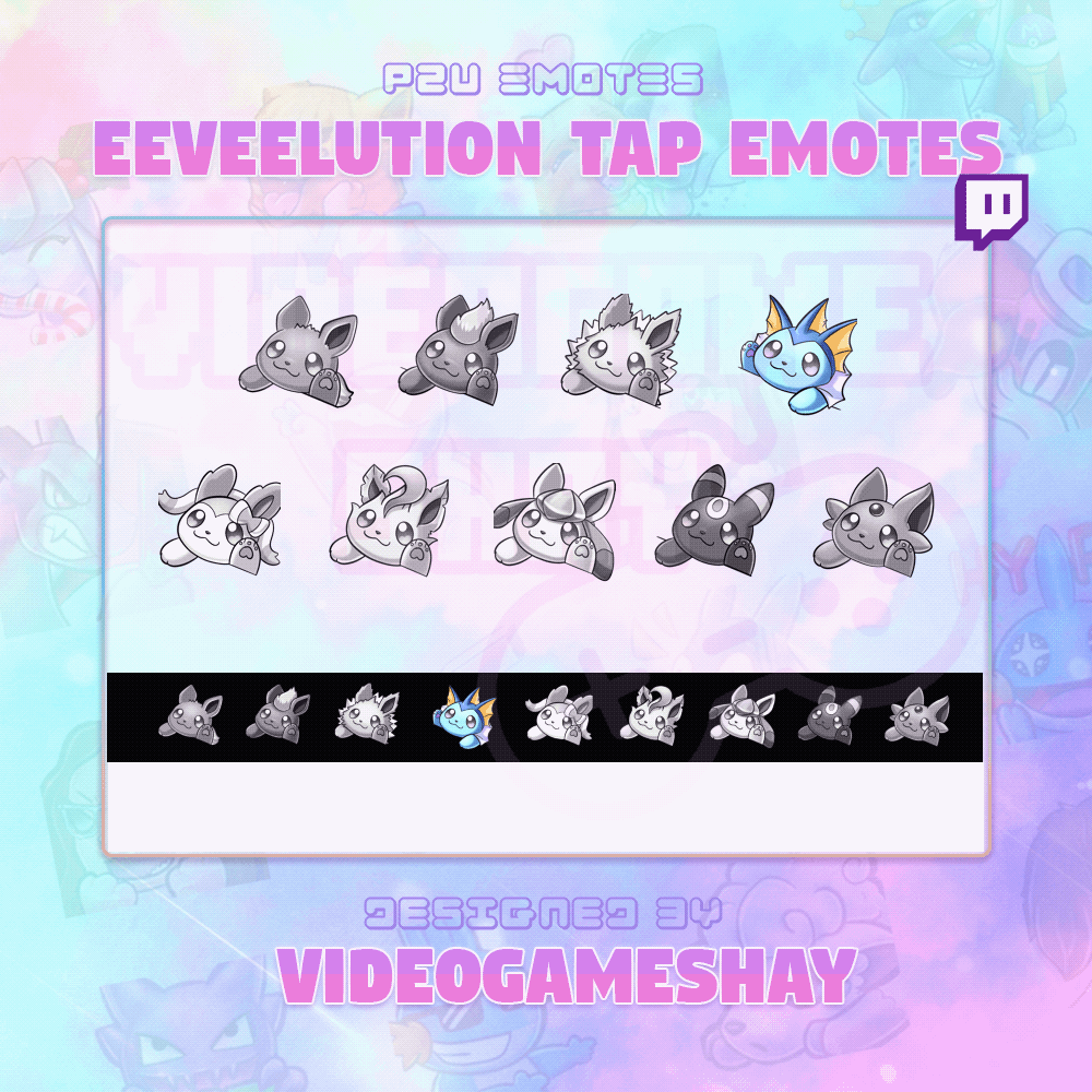 Vaporeon Bongo Tap Animated Emotes | VideoGame Shay