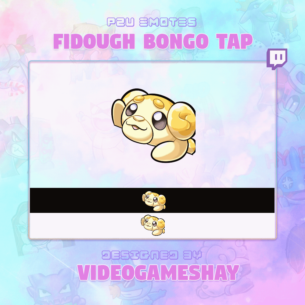 Fidough Pokemon Bongo Tap Animated Emote | VideoGame Shay