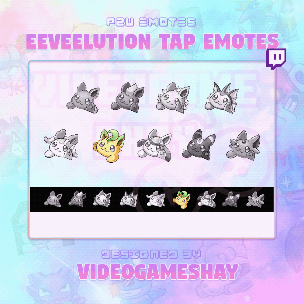 Leafeon Bongo Tap Animated Emotes | VideoGame Shay