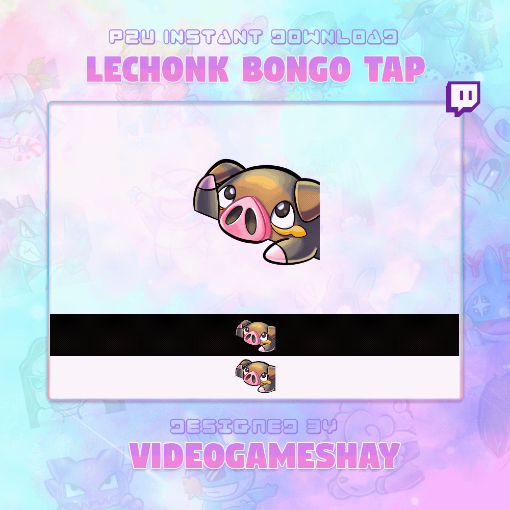 Lechonk Pokemon Bongo Tap Animated Emote | VideoGame Shay