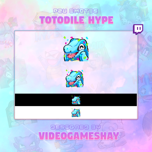 Totodile Hype Pokemon Emote for Twitch and Discord | VideoGame Shay