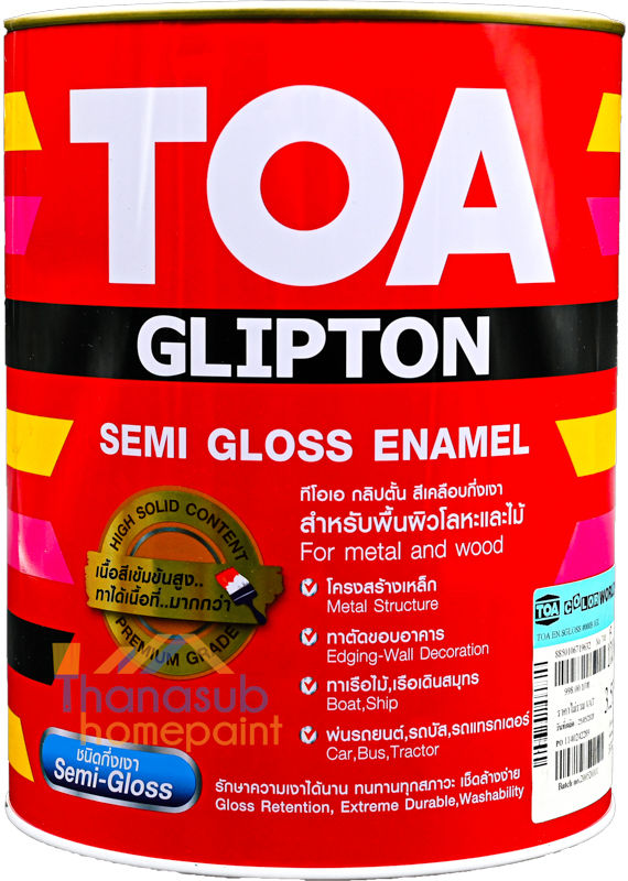 สีน้ำมันกึ่งเงาทีโอเอ กลิปตั้น SG100/SG800 | TOA GLIPTON Semi Gloss ...