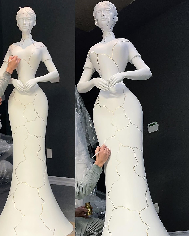 Immerse yourself in the serene beauty of art with this life-size ...