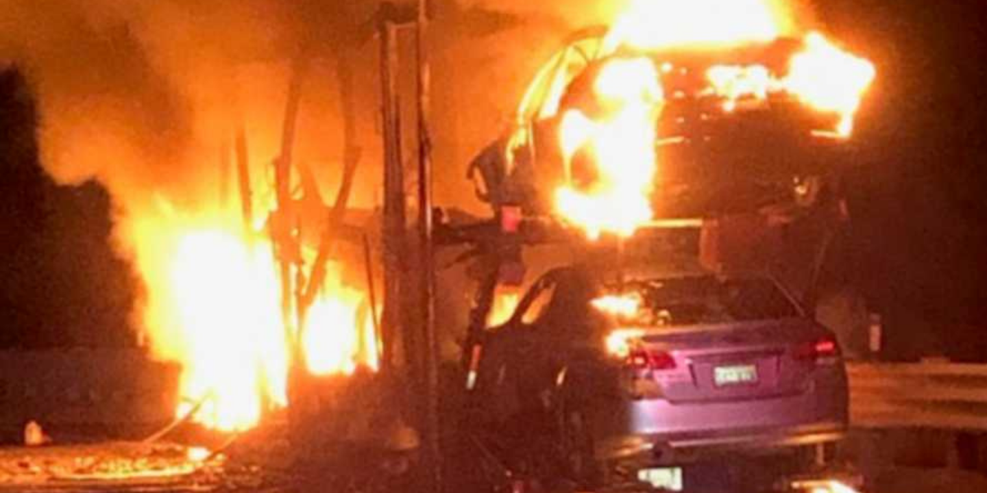 Towing a burnt electric vehicle - the risks