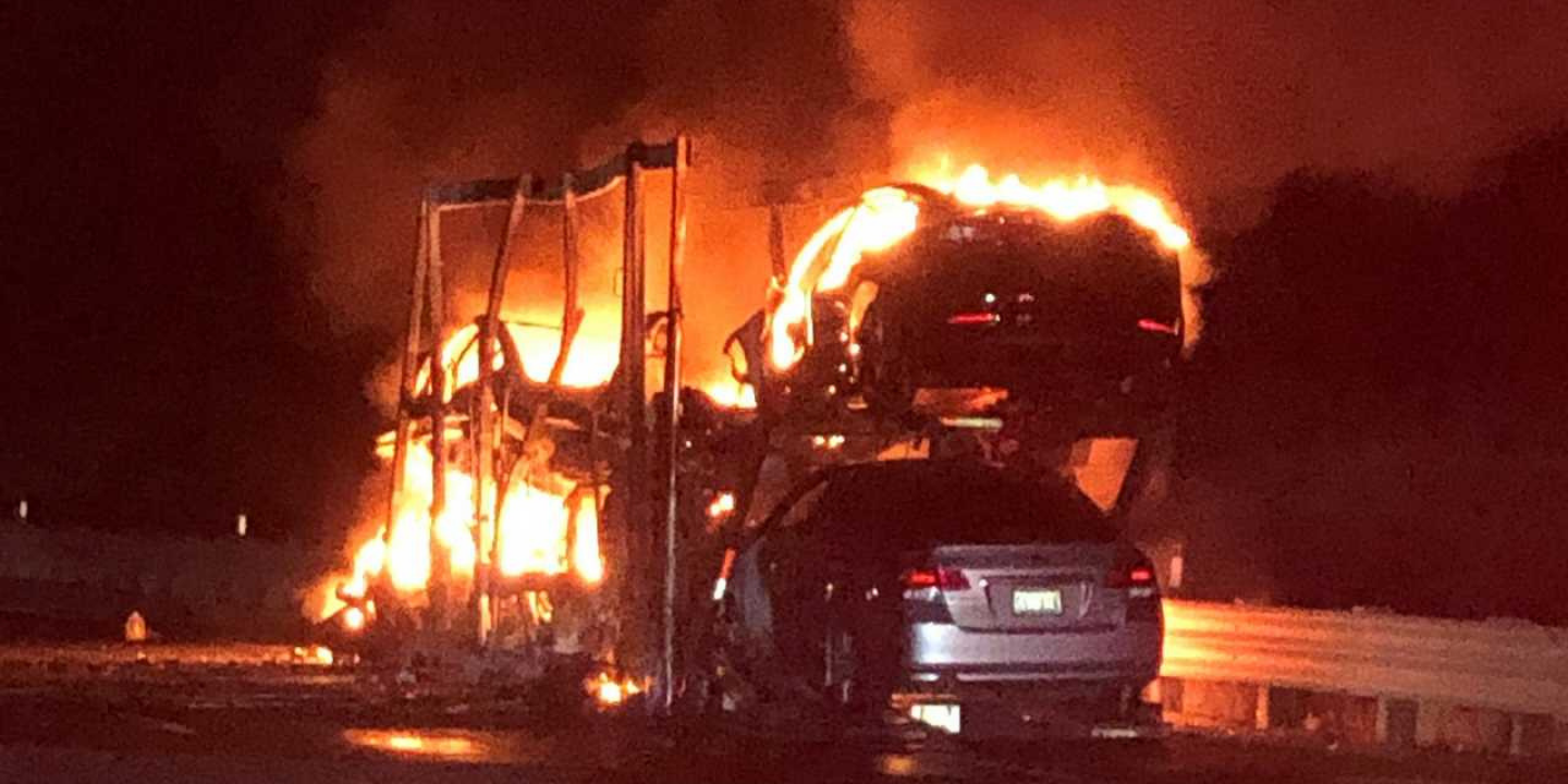 Towing a burnt electric vehicle - the risks