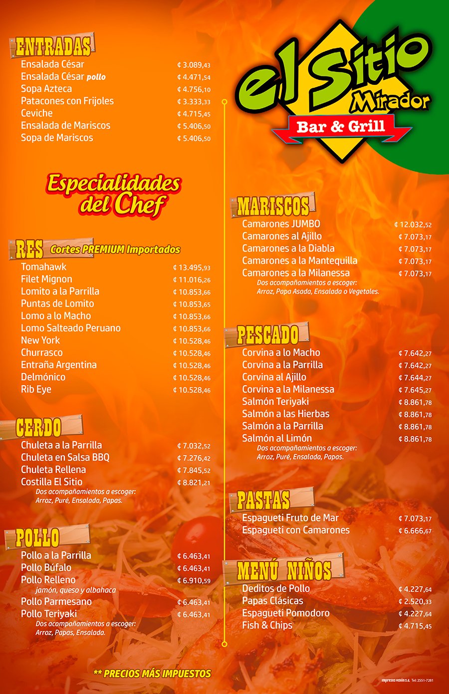 CARTA | El Sitio Bar & Grill