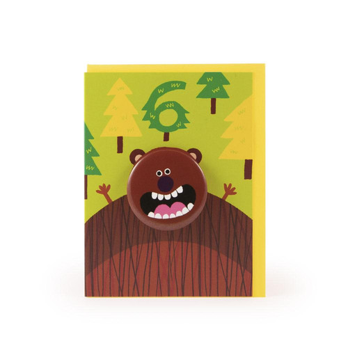 Bear 6th Birthday Card With Badge | The Tokenhouse