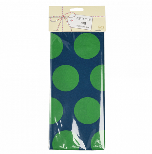 Blue & Green Spotty Tissue Paper | The Tokenhouse