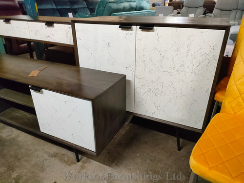 'Venice' Marble Effect Sideboard Cabinet | Worksopsofas
