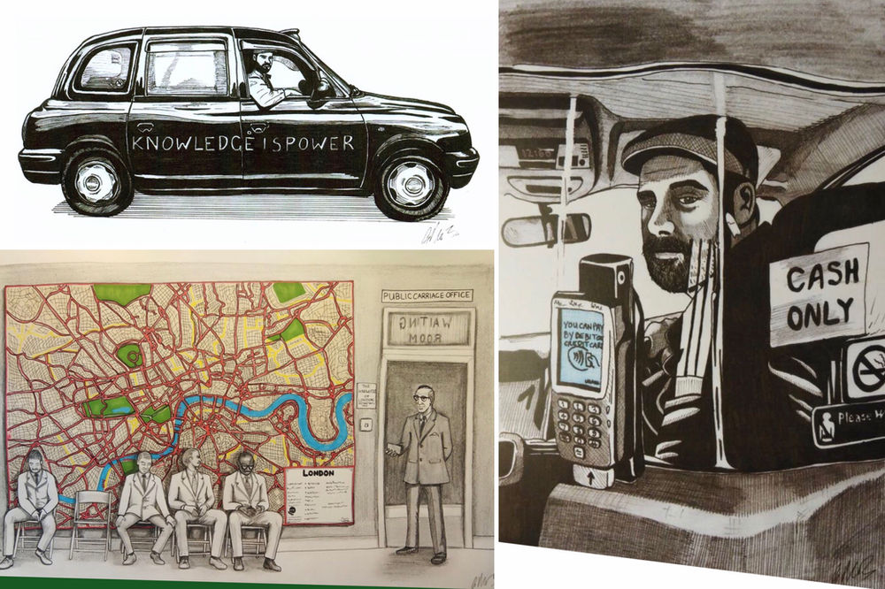 Talented London taxi driver captures industry through art of sketch