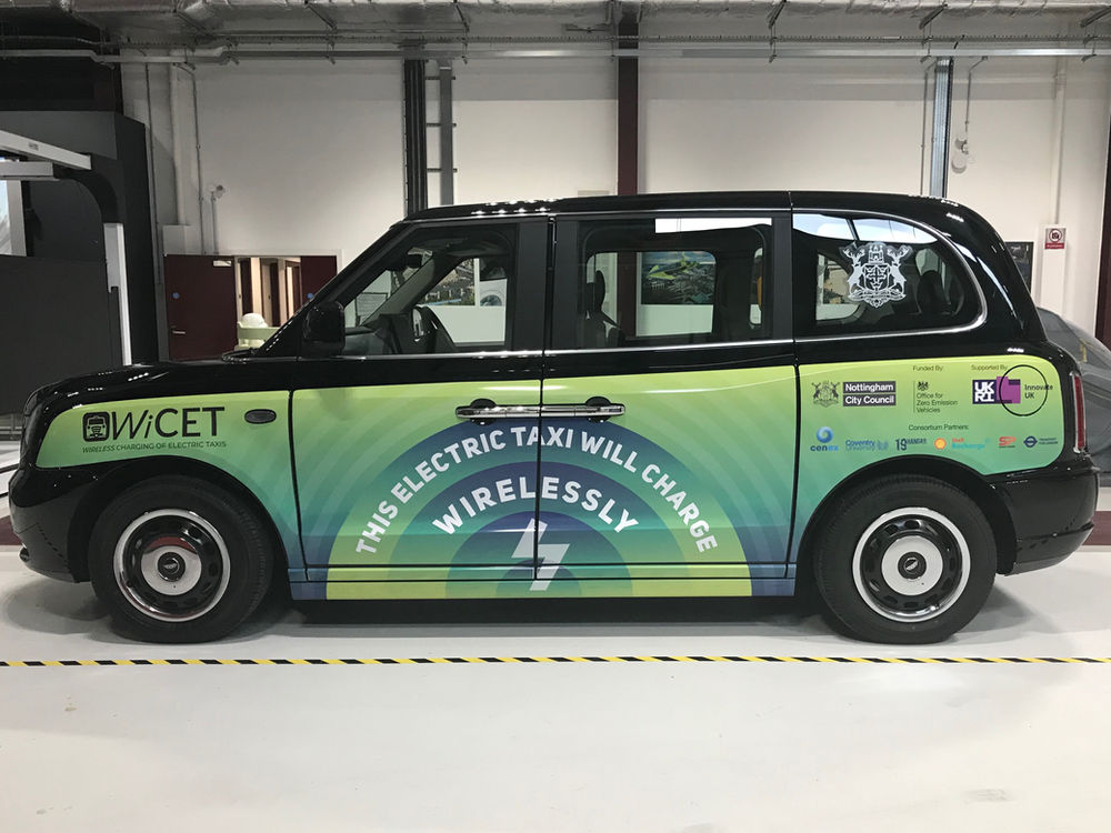 New electric taxi livery in Nottingham for UK's first £4.5m wireless ...