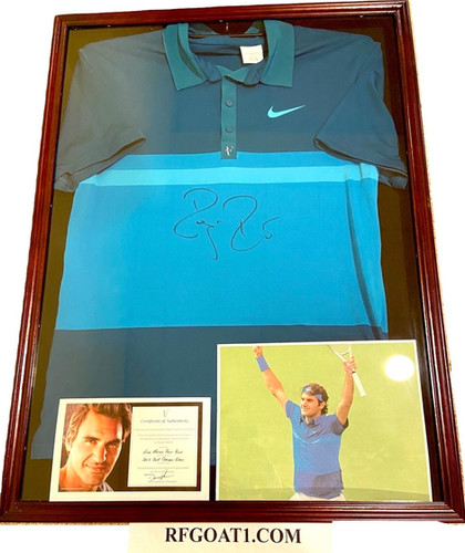Roger Federer Match Worn Signed Custom PE Nike Shirt Indian Wells 2012 ...