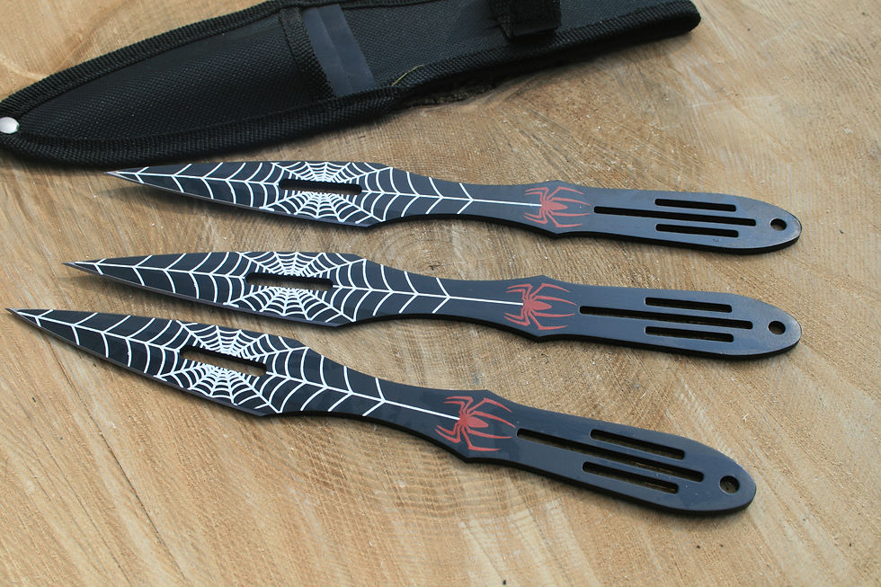 Black Spider Throwing Knives | wdlndbshcrftsrvl