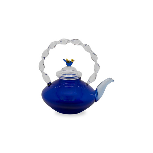 Glass teapot 660 ml. Blue color. | CUPS & CO