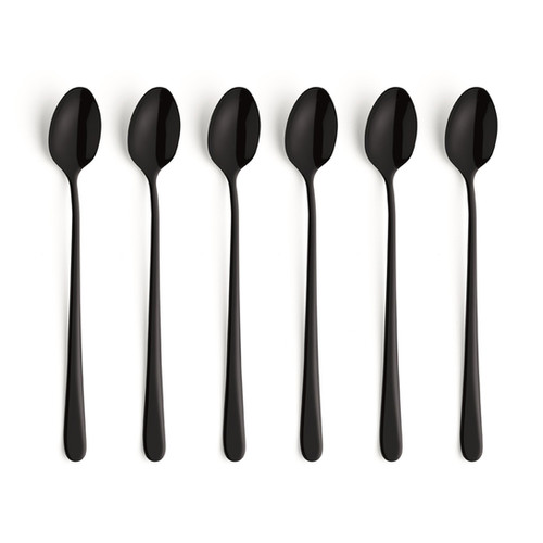 AUSTIN - SET OF 6 LATTE MACCHIATO SPOONS MATTE BLACK | CUPS & CO