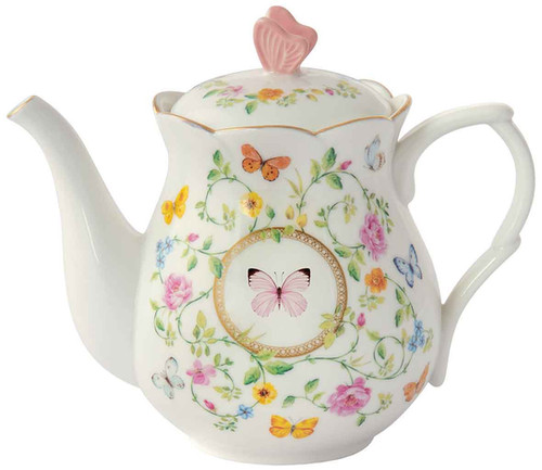 Porcelain Teapot 900 ml in color box DANCING BUTTERFLIES | CUPS & CO