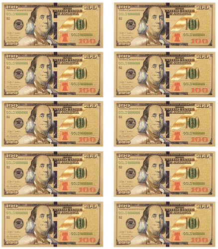 $ 100 Dollar Gold Foil USD Paper Money Banknotes | MLD