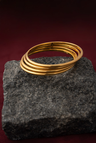 Classic Sleek Gold Bangles | SAVIC