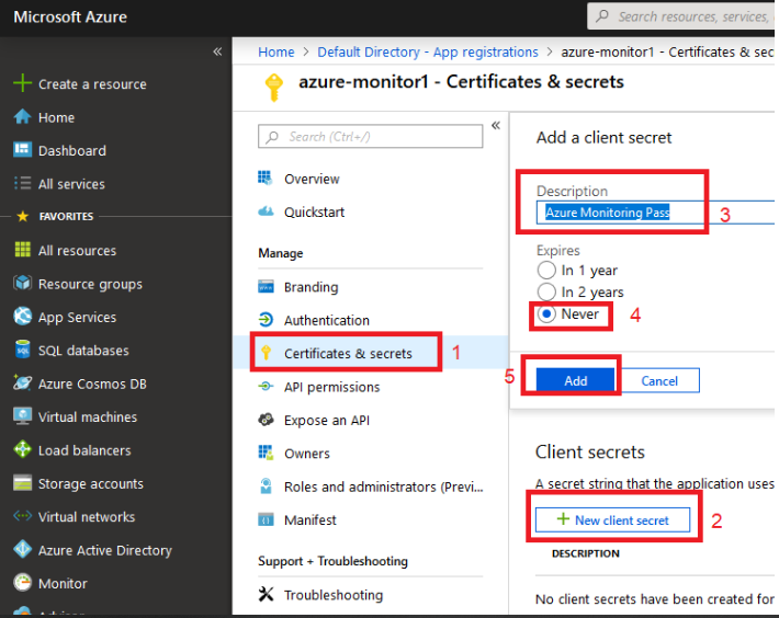 How do I retrieve the Azure Secret Key?
