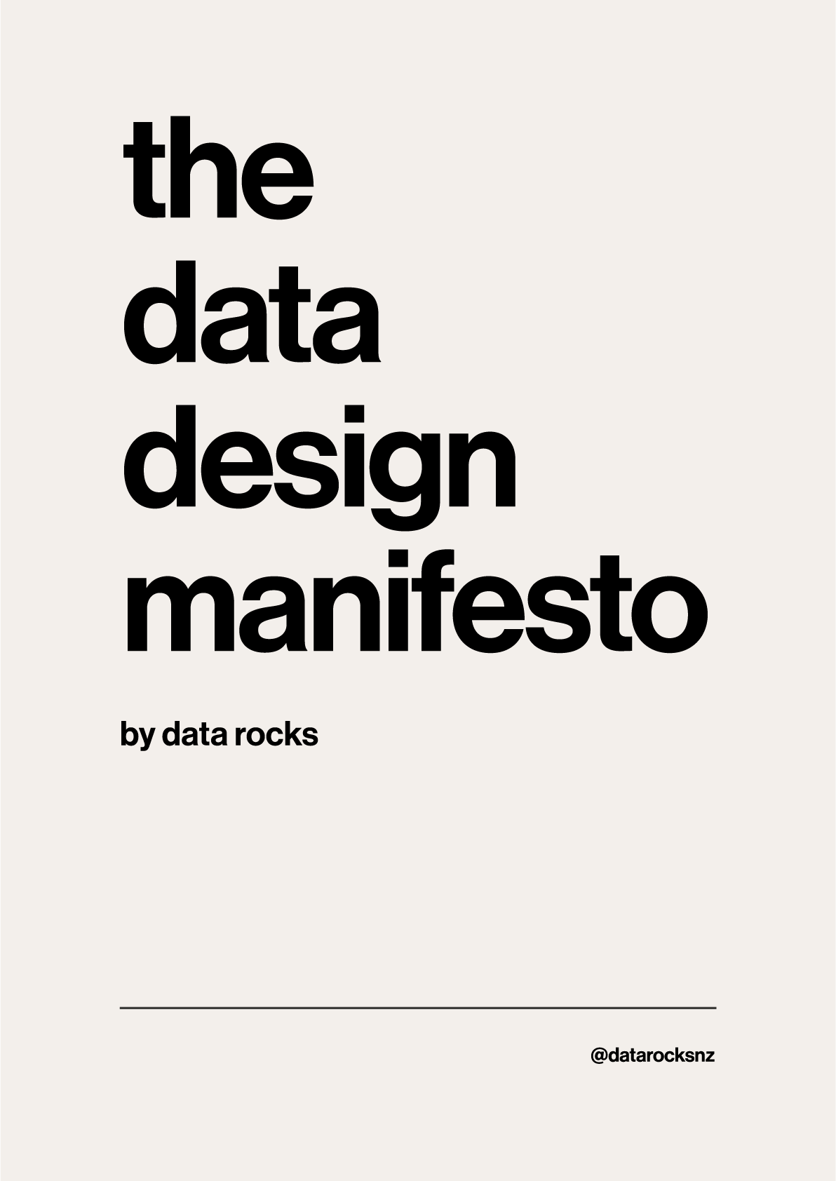 Design Matters #1 - The Good Data Design Manifesto