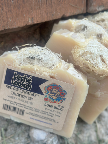 Leche Loofah Goat Milk & Tallow Body Soap Bar | The Soaporium