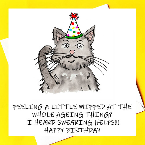 Swearing helps.....Birthday card | Quackingcards