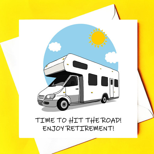 Hit the road with the campervan / caravan * retirement card ...