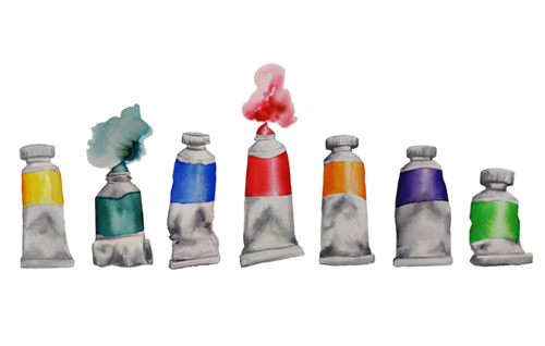 Line of Watercolor Tubes Sticker | Rebel Unicorn Crafts