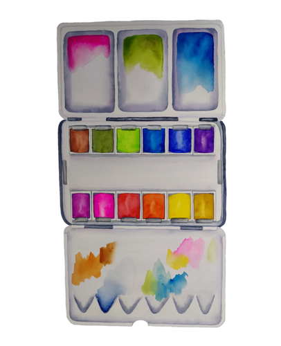 Dry Watercolor Palette Sticker | Rebel Unicorn Crafts