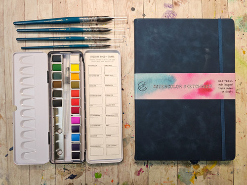 Big Bundle! - Paints, sketchbook, & quill brushes | Rebel Unicorn Crafts