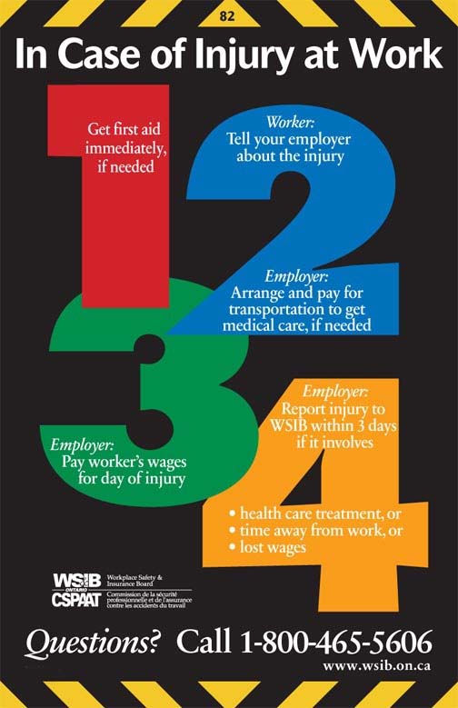 WSIB's "In Case of Injury" Poster (Form 82) | MSW Safety