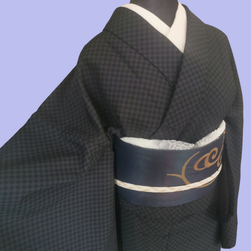 モダン小紋 単衣 チェック柄 / Modern Komon Hitoe (Single-layer) Checkered Pattern ...