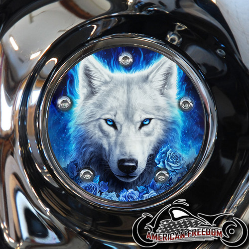 Blue Rose Wolf | Harley Davidson Timing Cover | Customderbys