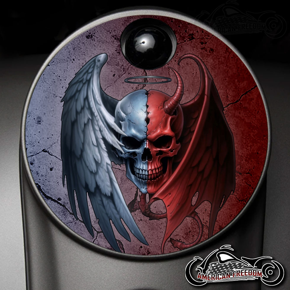 Angel Devil Skull | Harley Davidson Fuel Door | Customderbys