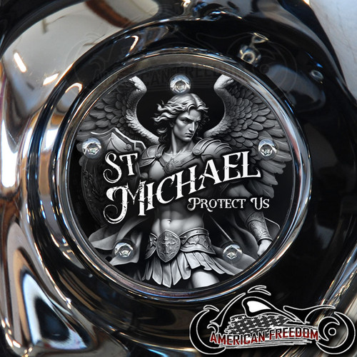 St Michael Protect Us | Harley Davidson Timing Cover | Customderbys
