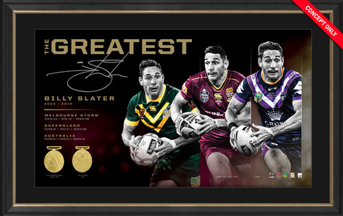 Signed, framed & authenticated Melb Storm - Billy Slater lithograph | sfx15