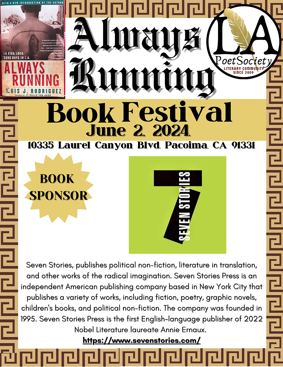"Who are the Sponsors Behind the 3rd Annual Always Running Book Festival?"