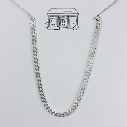 flat sterling silver curb chain
