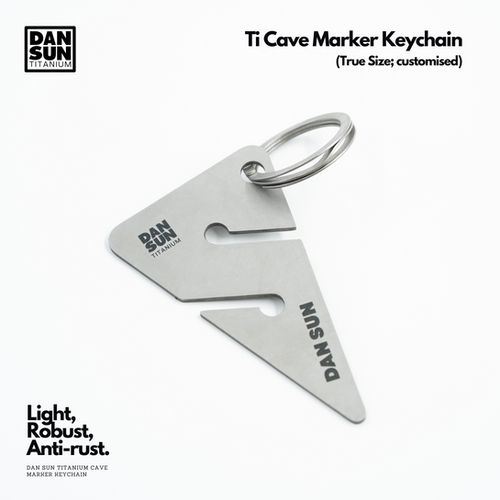 Titanium Cave Marker Keychain (True Size;1pc) | Dan Sun Titanium