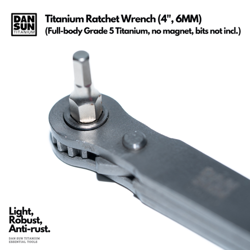 Titanium Ratchet Wrench 4" (6MM) | Dan Sun Titanium