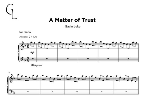 A Matter of Trust (Solo Piano) | Music | Gavin Luke
