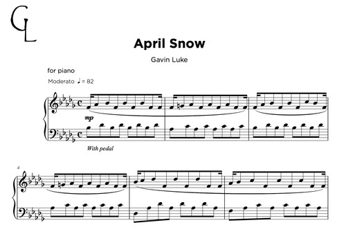 April Snow (Solo Piano) | Music | Gavin Luke