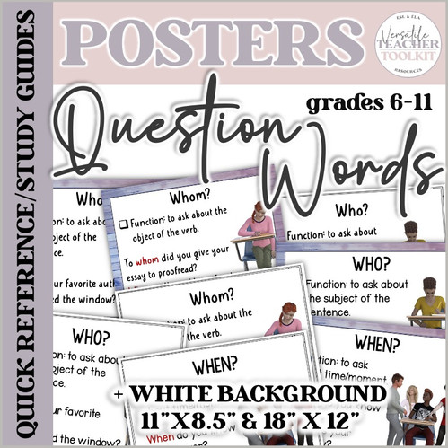 Question Words Posters | ESL in the Spotlight