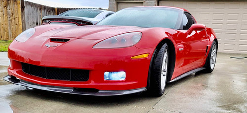 C6 WIDEBODY FRONT SPLITTER - hydro carbon | Veloz Designs