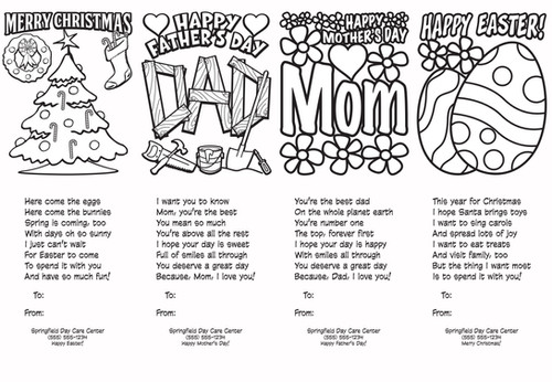 Holiday Coloring Activity Cards | Creative