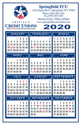 Credit Union Wall Calendar | Creative