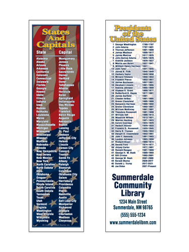 States and Capitals Bookmark | Creative