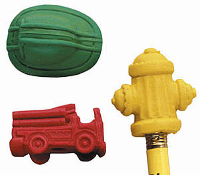Fire Department Assorted Pencil Top Erasers | Creative