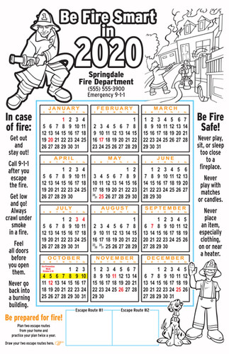 Fire Coloring Wall Calendar | Creative